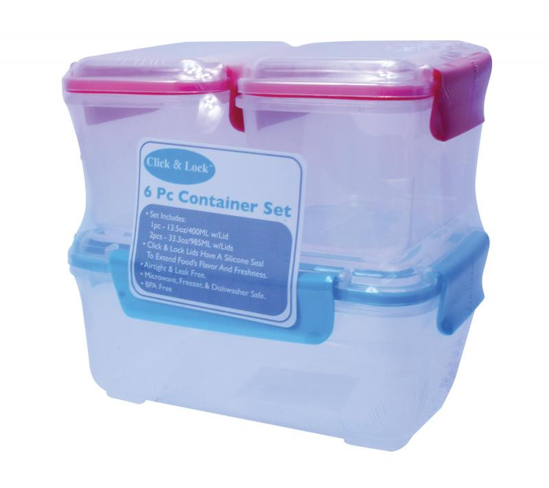 SET CONTAINER CLICK AND lOCK 6-PC 1214015 - TDC Limited