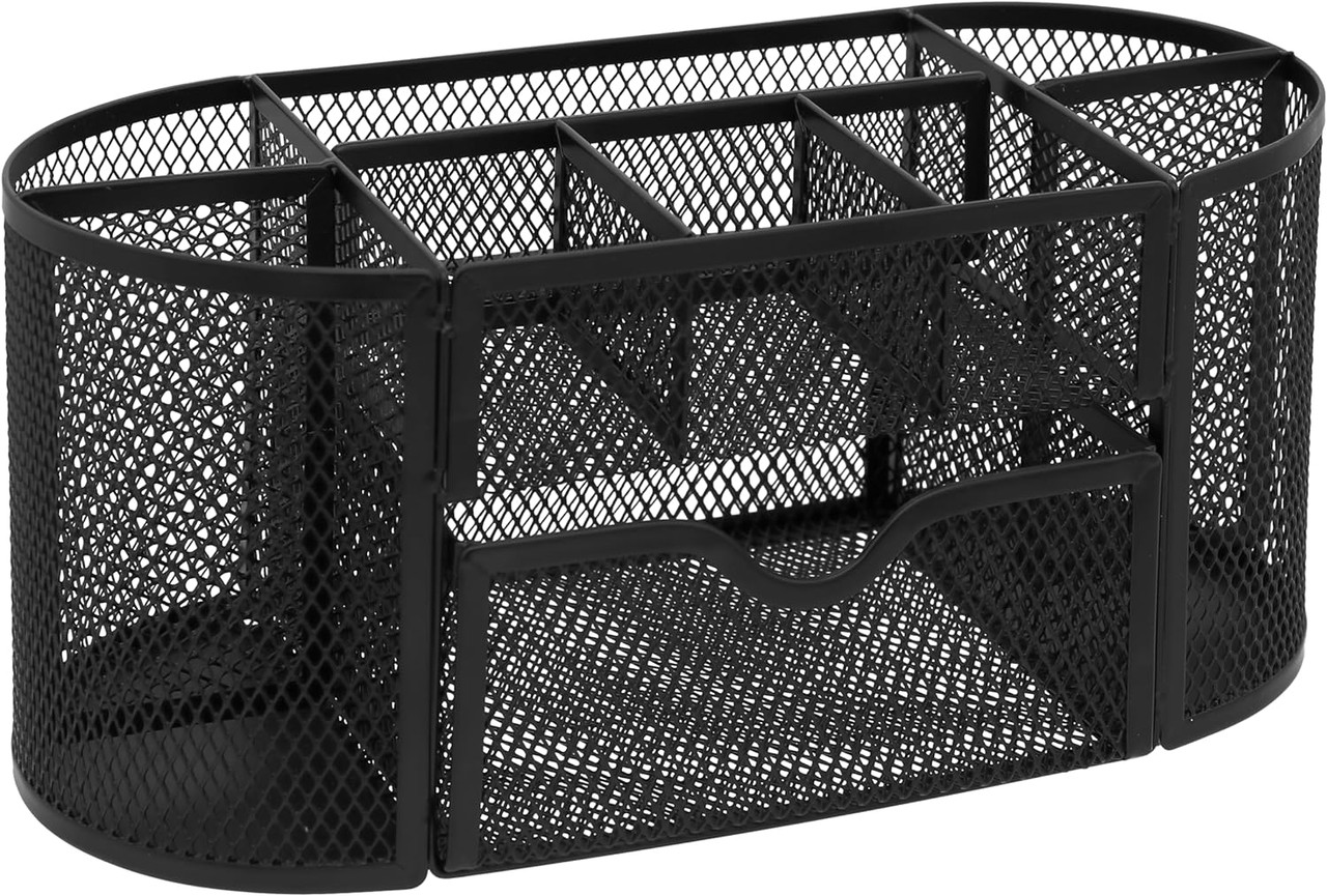 DESK ORGANIZER MESH OVAL BLACK 149506 - TDC Limited