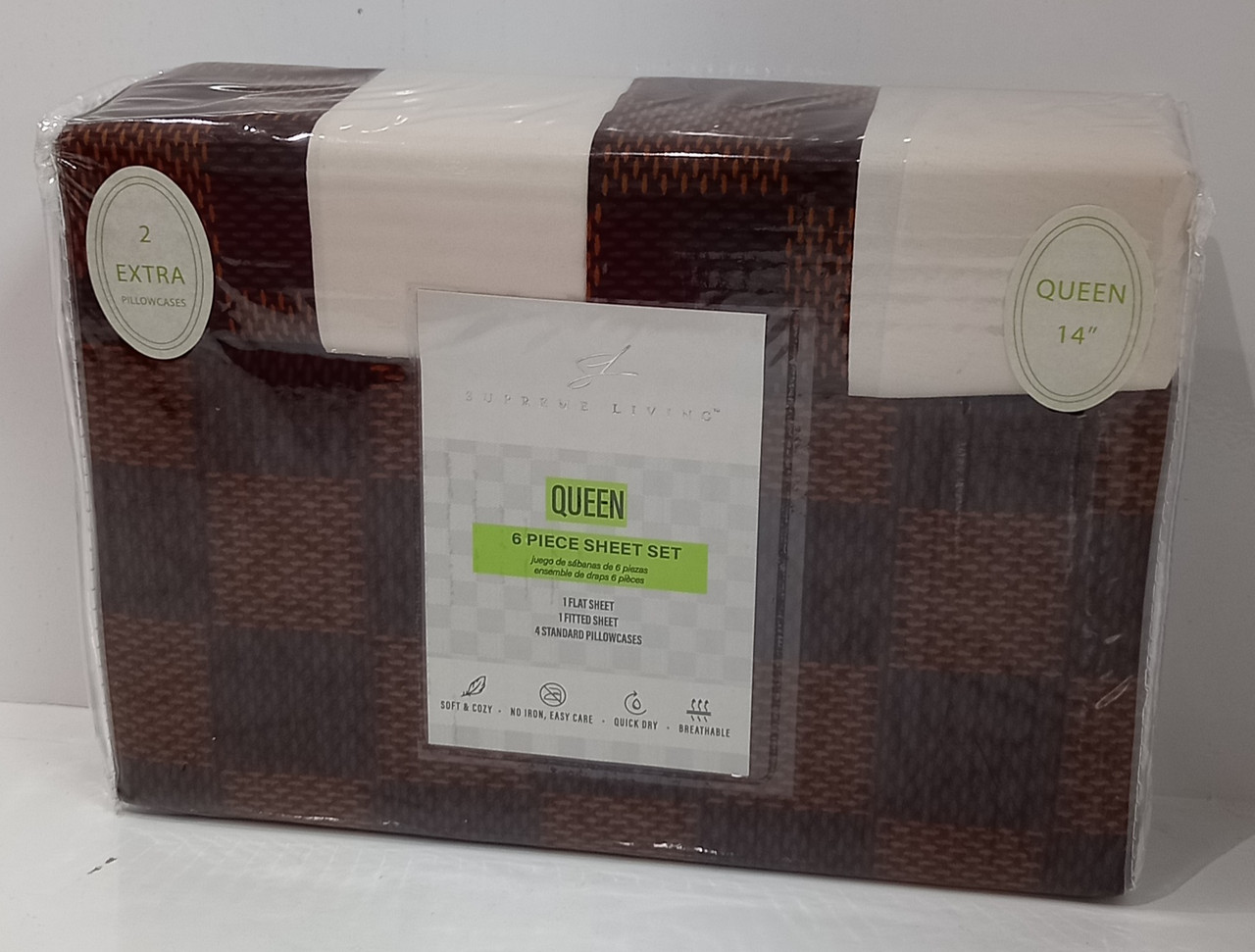 SHEET SET QUEEN CHECKERED 12058166 - TDC Limited