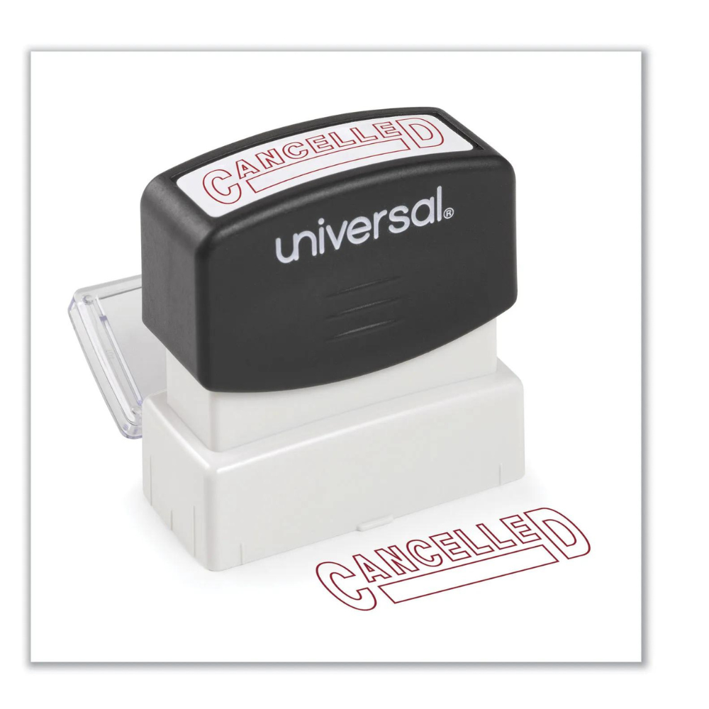 STAMP-"CANCELLED" RED #UNV10045 147560 - TDC Limited