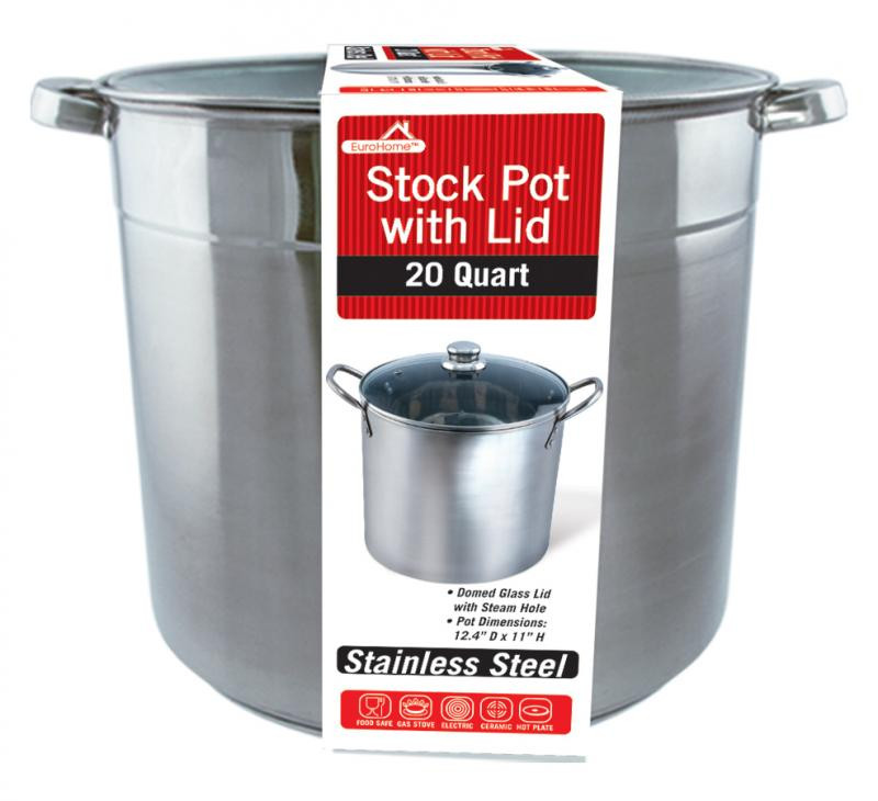 STOCK POT W/GLASS LID 20 QT. S/S 1215354 - TDC Limited