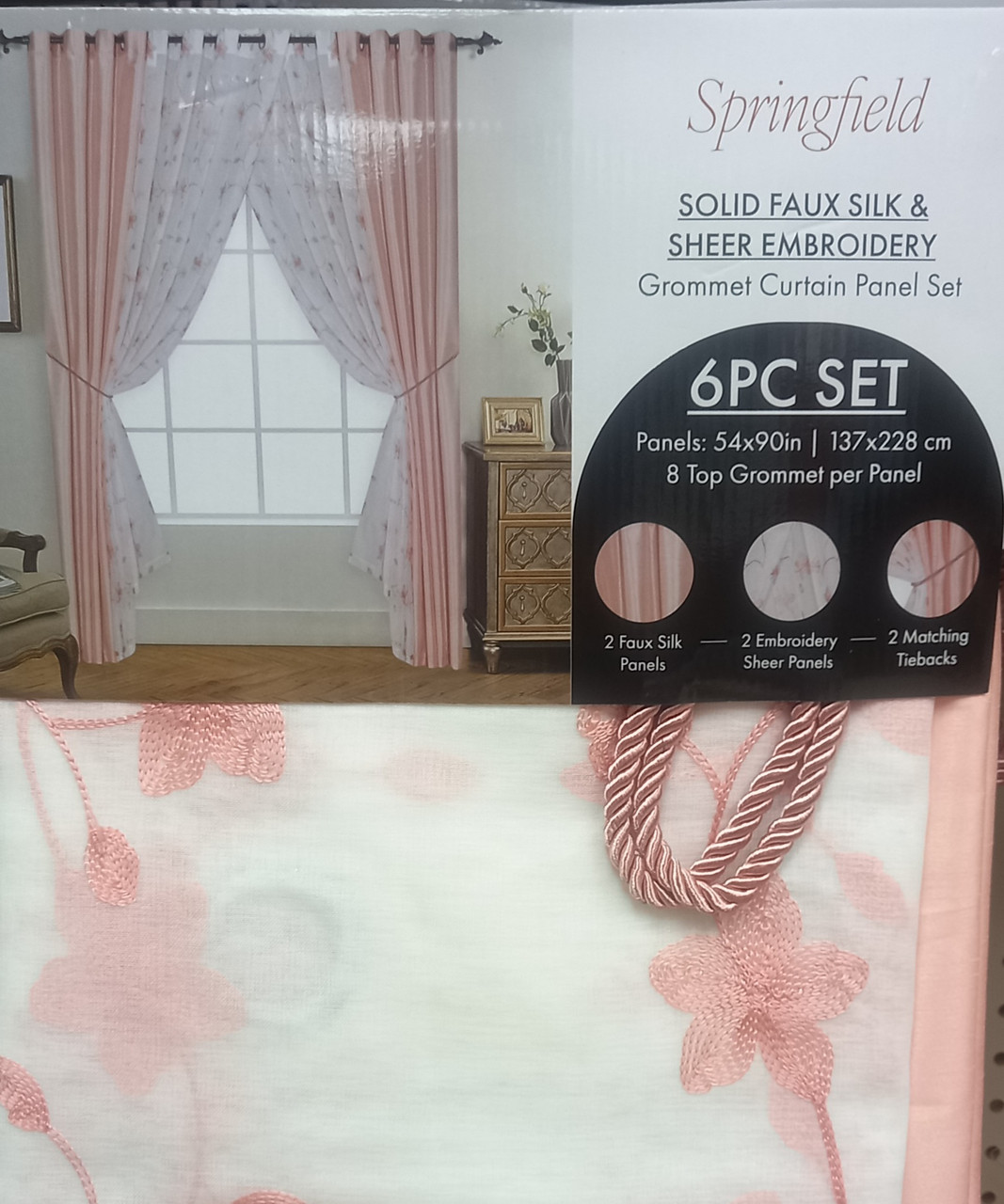 CURTAIN SPRINGFIELD 54X90- 6PC 1211658 - TDC Limited