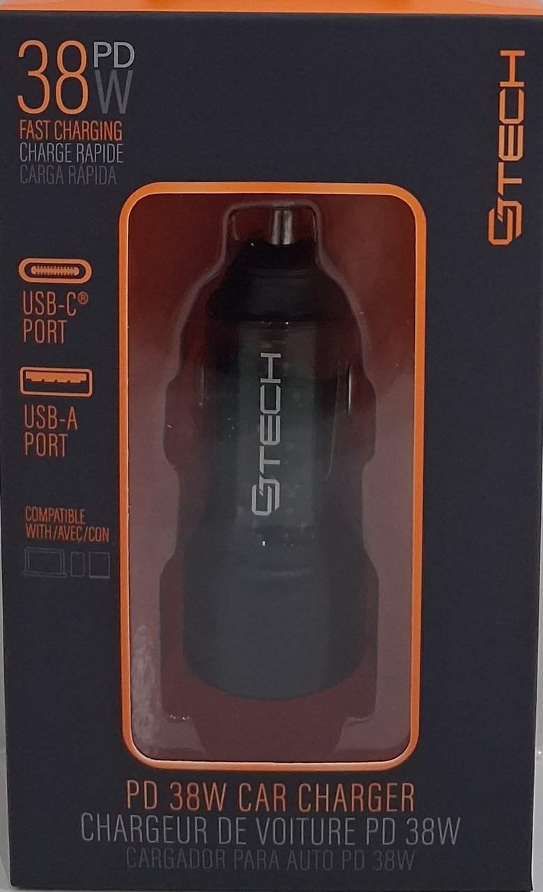 CHARGER CAR BLACK 38W PD CJ TECH 200105 - TDC Limited