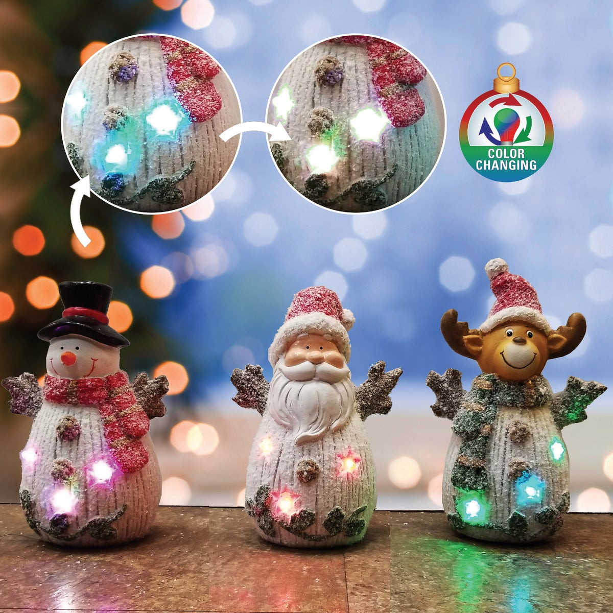 Alpine Glittered LED Christmas Figure * 3 Inch Wide, 7 Inch High with ...
