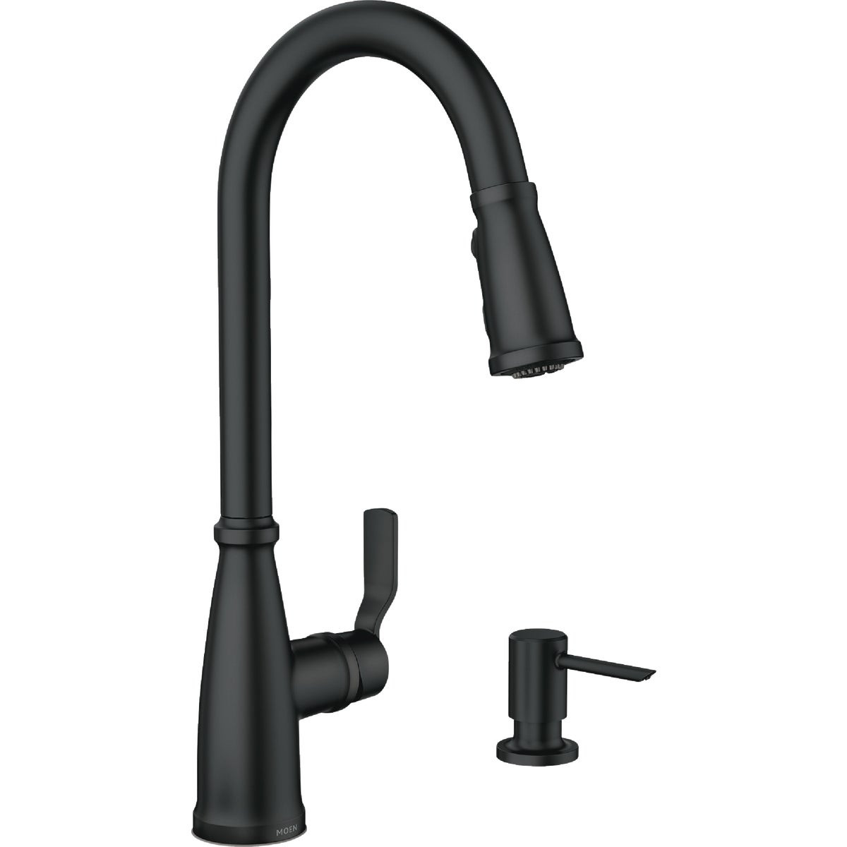 Moen Nolia 1-Handle Pull-Down High Arc Kitchen Faucet - Matte Black ...