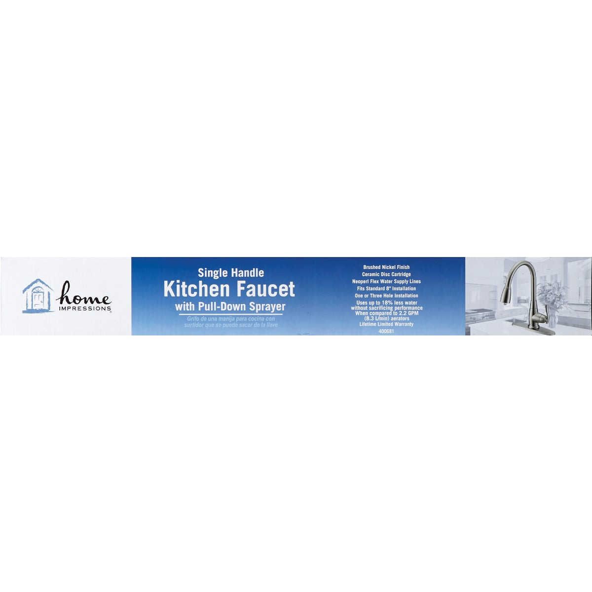 Home Impressions 1-Handle Lever Pull-Down Kitchen Faucet in Brushed ...