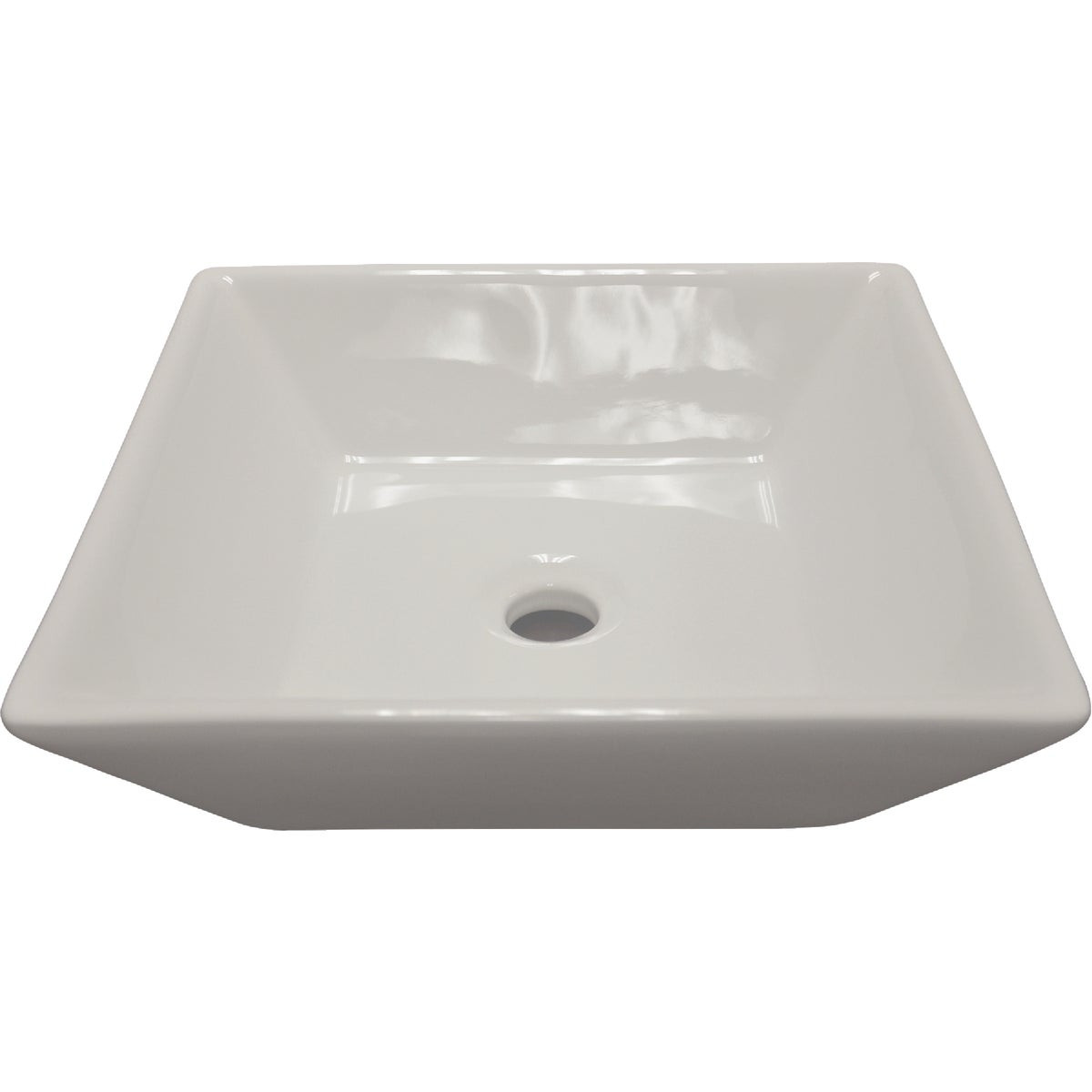CMI Compass Manufacturing Square Vessel Bathroom Sink - White, 16.5 x ...