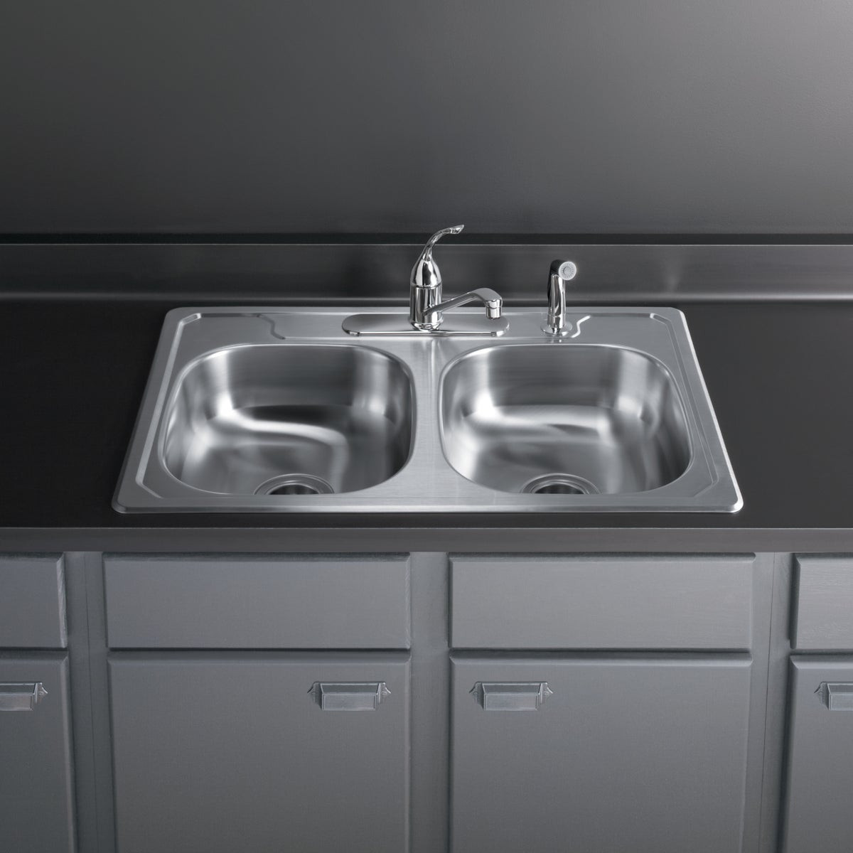 Sterling Middleton Double Bowl 33 in. x 22 in. Stainless Steel Drop-In ...
