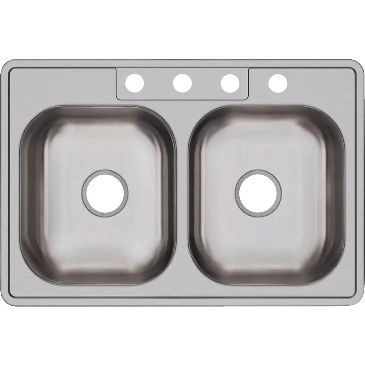 Elkay Dayton 33-Inch x 22-Inch Stainless Steel Equal Double Bowl Drop ...