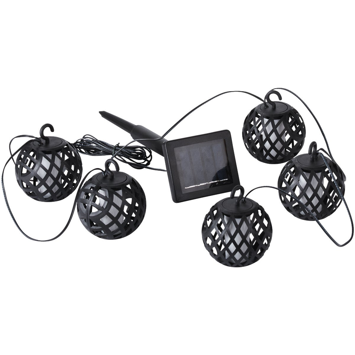 Outdoor Expressions 126-Inch 5-Light Solar Flame String Light Set - TDC ...