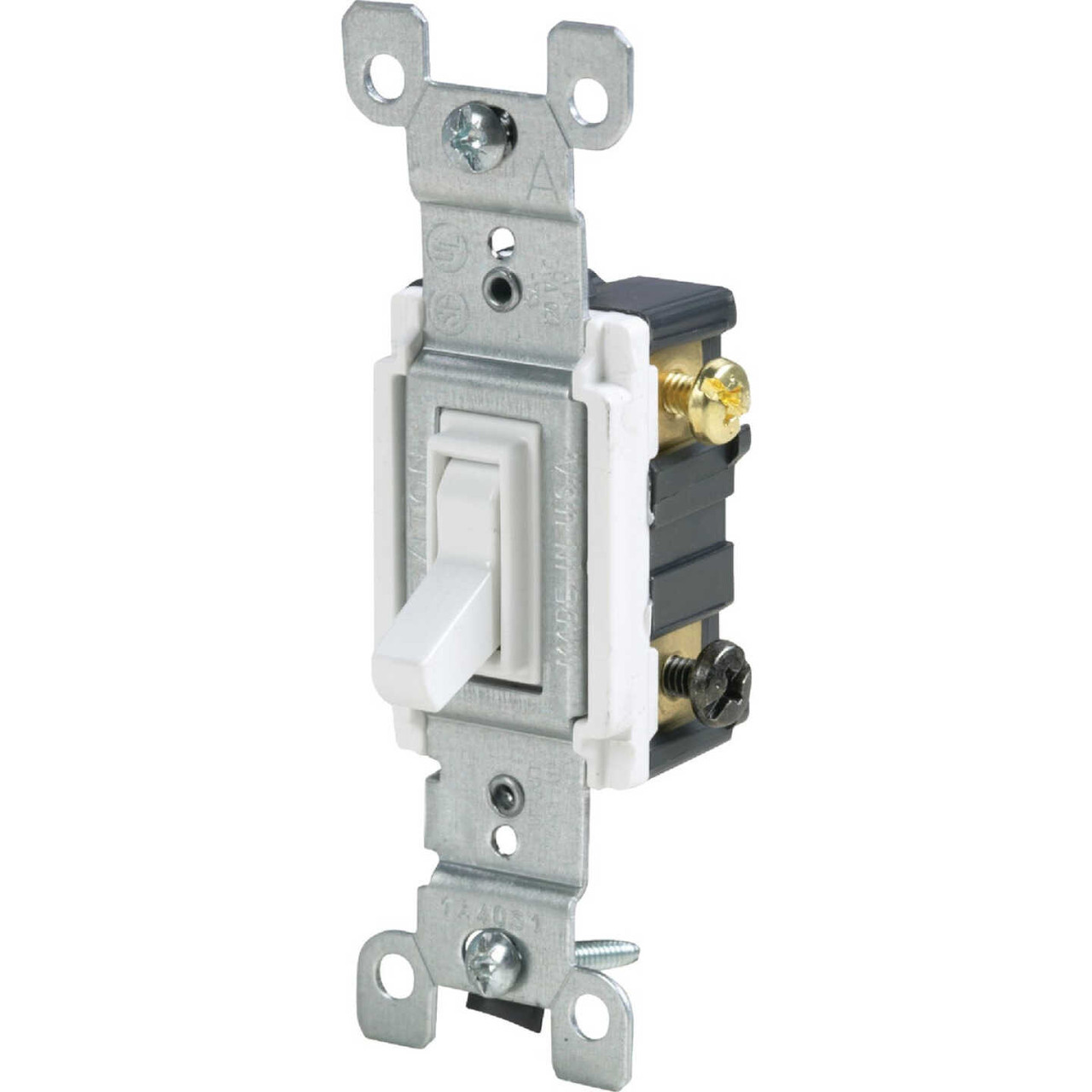 Leviton 15A 3-Way Grounded Toggle Switch - White, Quiet