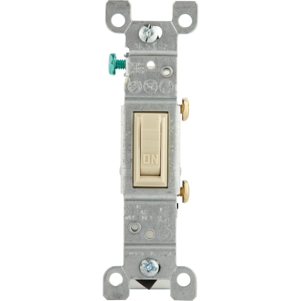 Leviton 15 Amp Toggle Single Pole Grounded Switch, Ivory