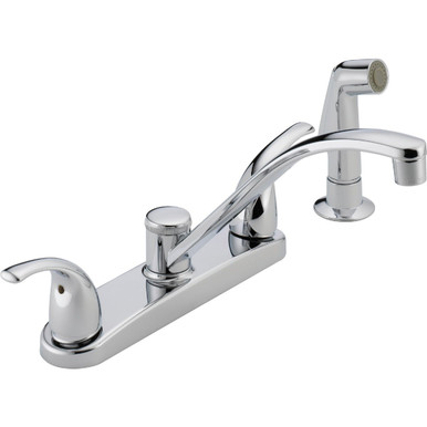 Peerless 2-Handle Lever Kitchen Faucet with Side Spray in Chrome ...