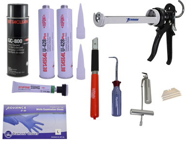Auto Glass Installation Kit with Betaseal U-428 Urethane & Dow 5504GSA ...