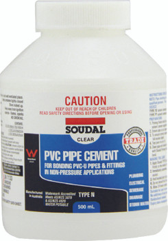 PVC Pipe Cement Type N Clear 500ml - Lamcal Builders Supplies