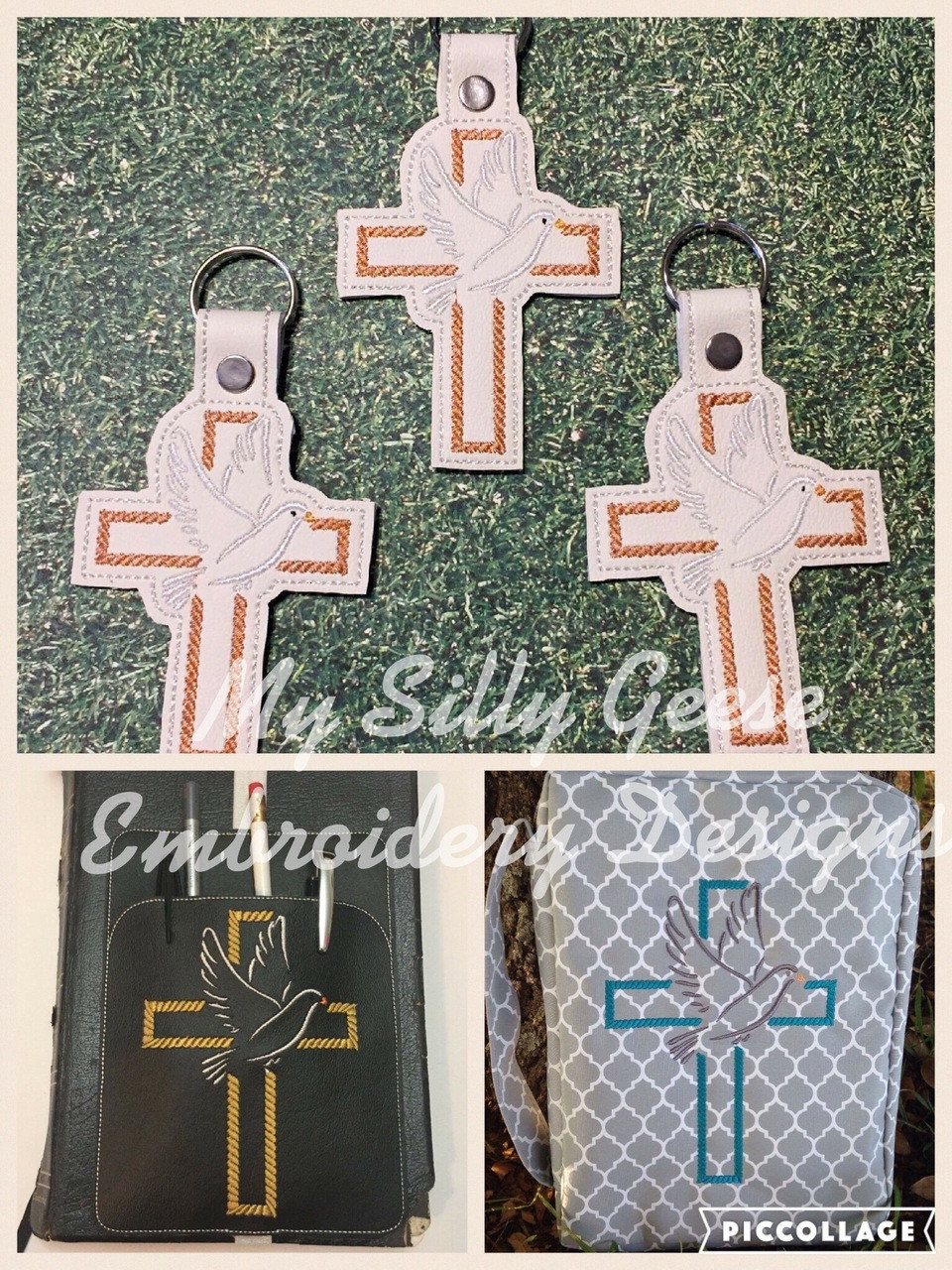 5x7 Cross Dove Set - My Silly Geese