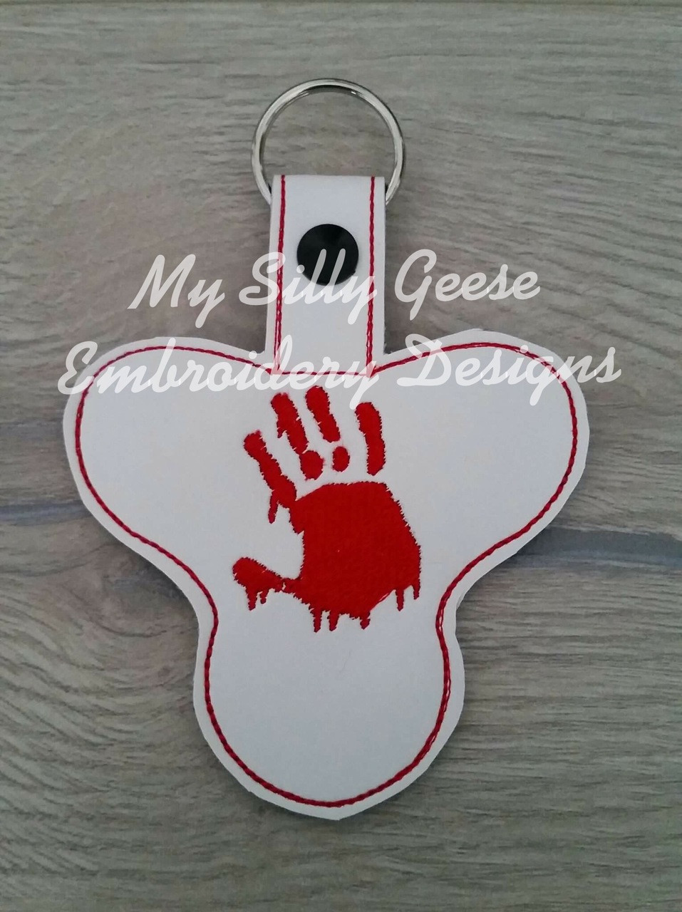 Key Chain Spinner Case Bloody Hand - My Silly Geese