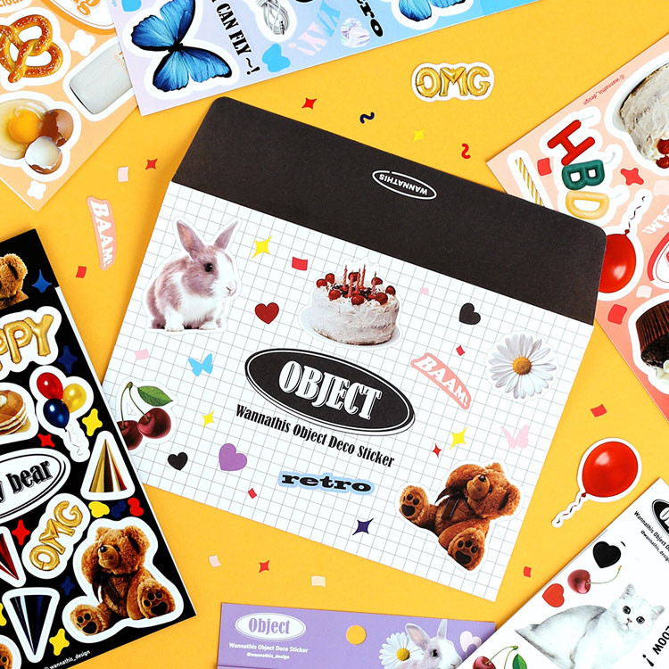 Wanna This Object removable deco 6 sticker sheets set