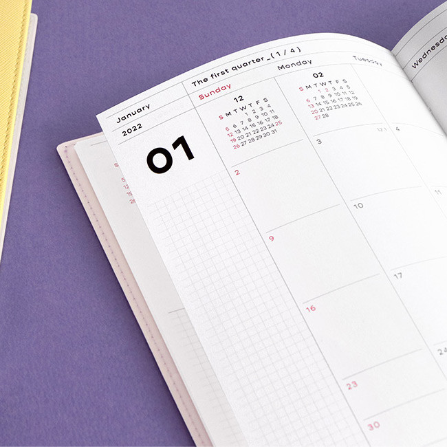 ICONIC 2022 Simple Medium Dated Weekly Diary Planner