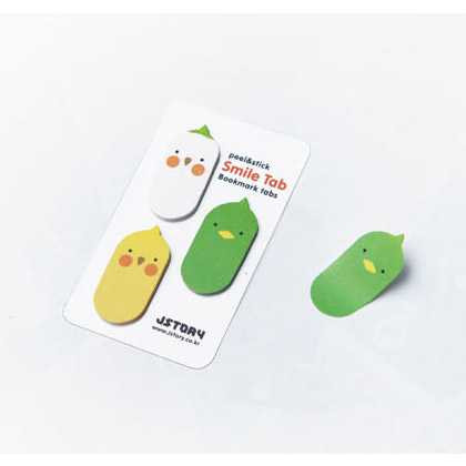Smile sticky memo notes bookmark tabs - parrot | fallindesign