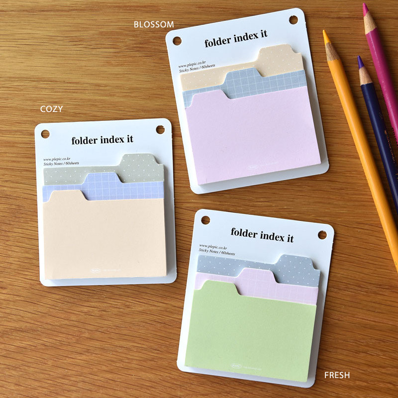 Play Obje Small Folder Index Sticky Notepad Bookmark Set