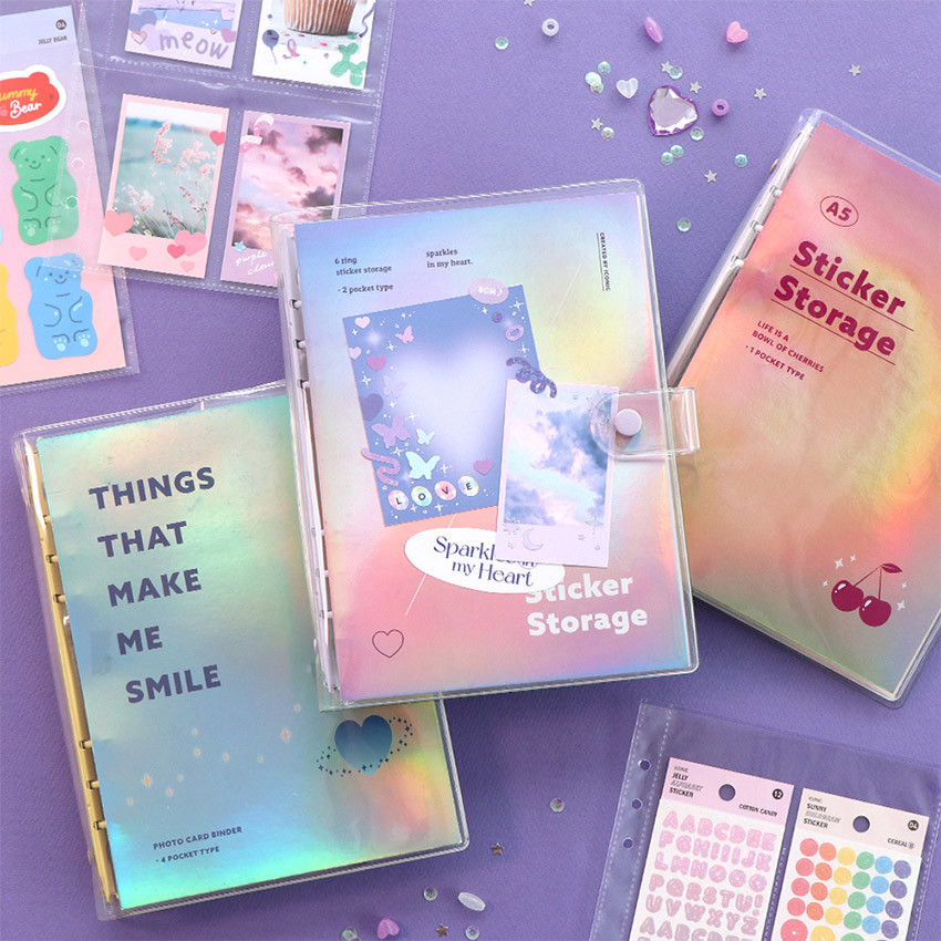 Iconic Holographic A5 Sticker Storage Binder with Pockets