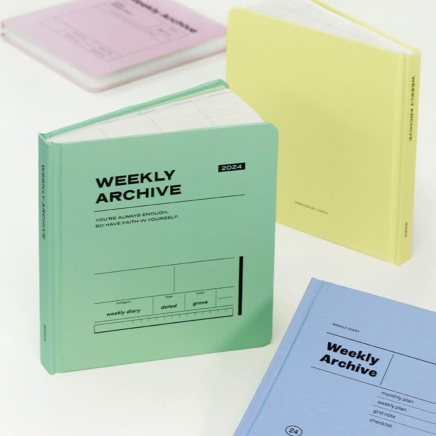 2024 Archive Hardcover Small Dated Weekly Planner Diary