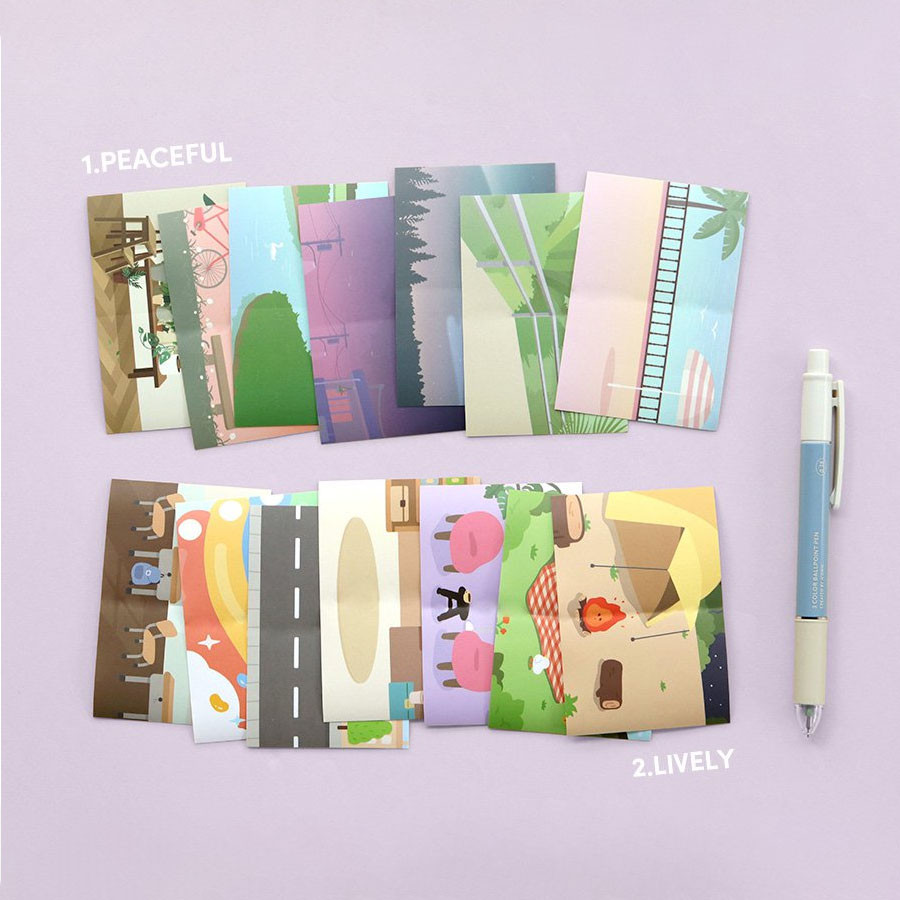 Iconic Daily Life Background Paper Sticker Pack 50 Sheets