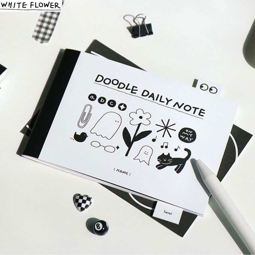 Doodle One Month Small Undated Daily Planner Notebook