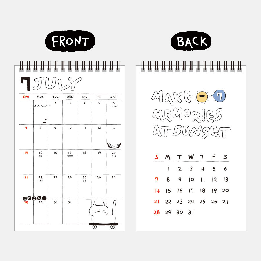 Iconic 2024 Doodle Monthly Standing Flip Desk Calendar