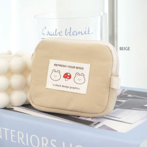 O-Check Natural Soft Small Zipper Pouch