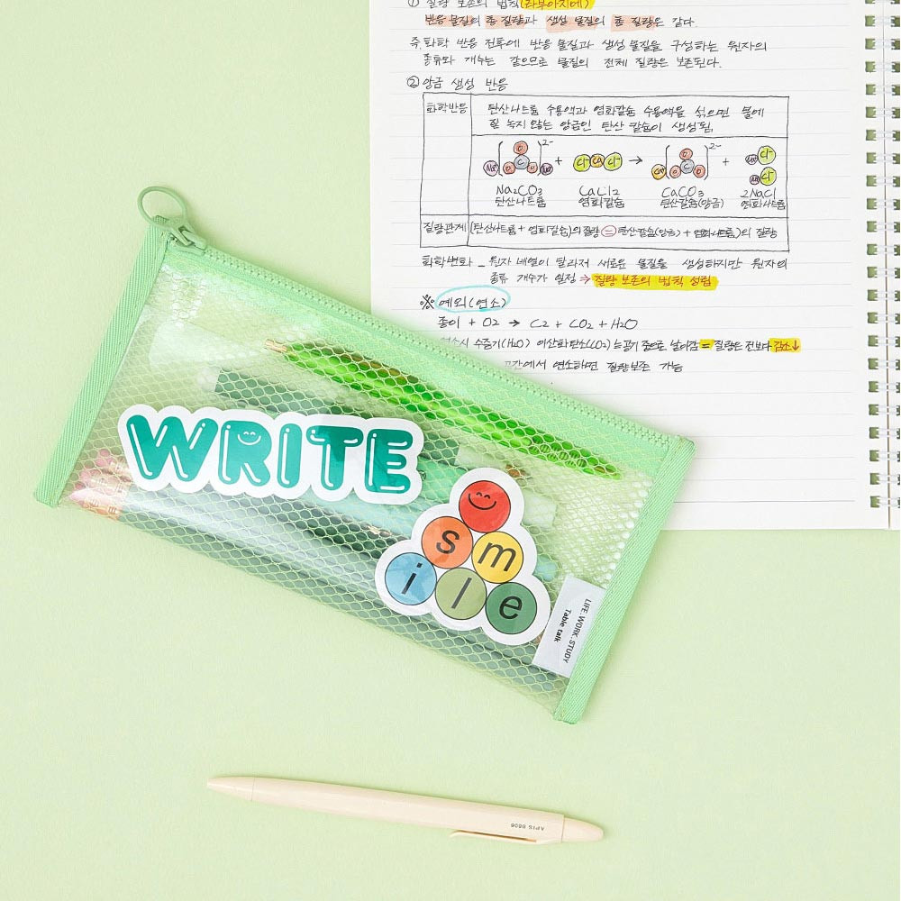 Table Talk Clear Pocket Simple Mesh Pencil Case Pen Pouch