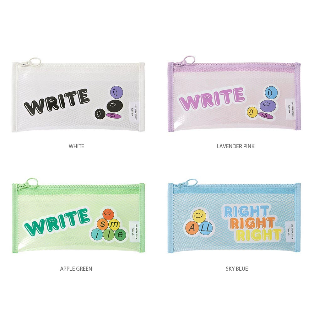 Table Talk Clear Pocket Simple Mesh Pencil Case Pen Pouch