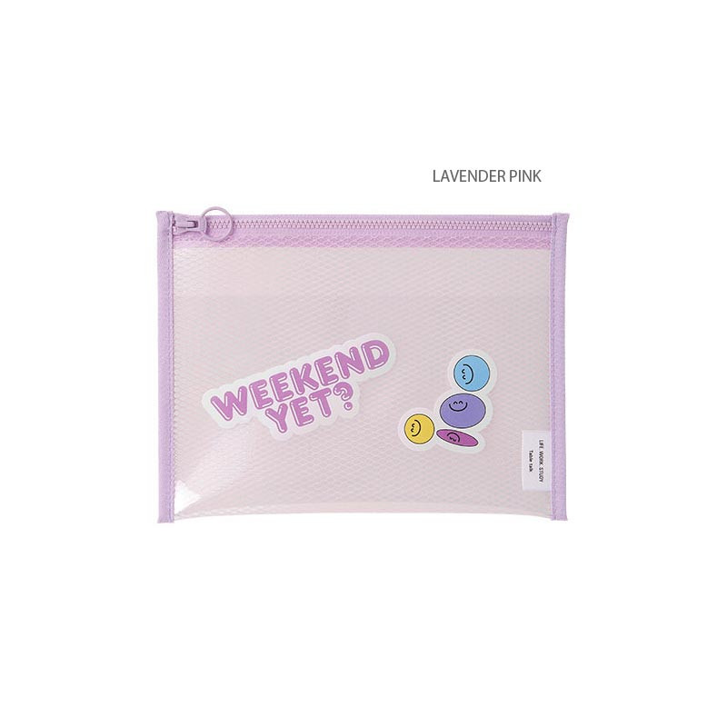 Table Talk Clear Pocket Simple Mesh Zipper Pouch