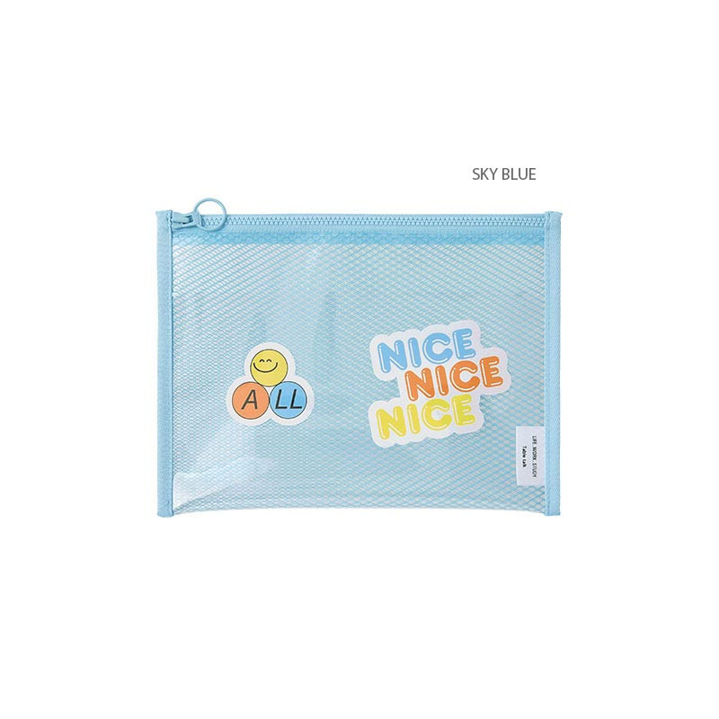 Table Talk Clear Pocket Simple Mesh Zipper Pouch