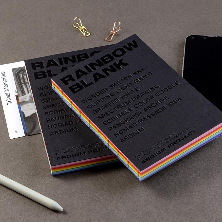 Ardium Rainbow Blank Hardcover Plain Notebook Blank Note