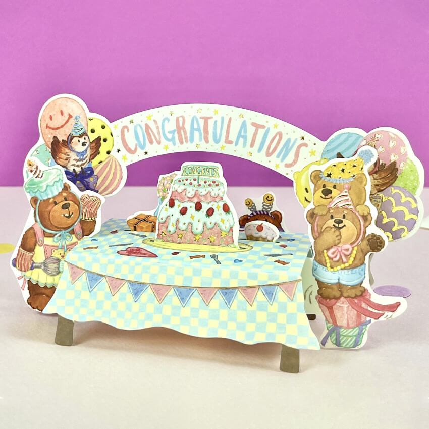 Congrats Table Standing Pop Up Card | Unique Greeting Card