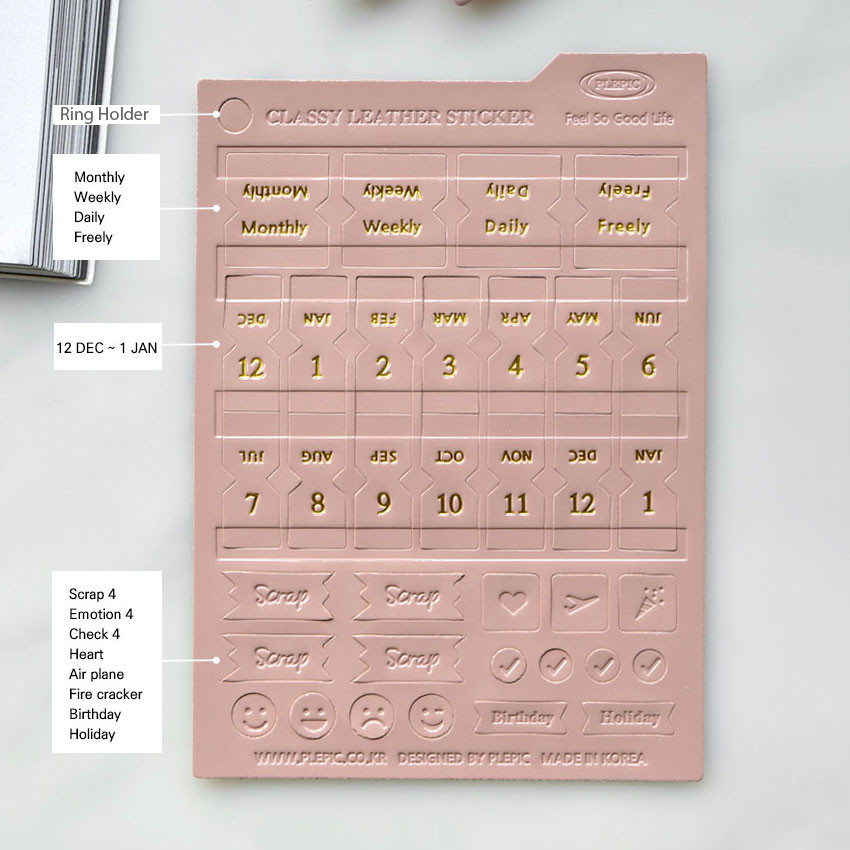 Plepic Classy Twinkle PU Index Sticker: Shine Bright Diary