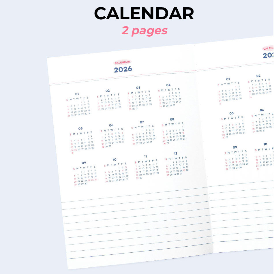 Iconic 2026 Record On Weekly Diary Planner | Compact B6 Size