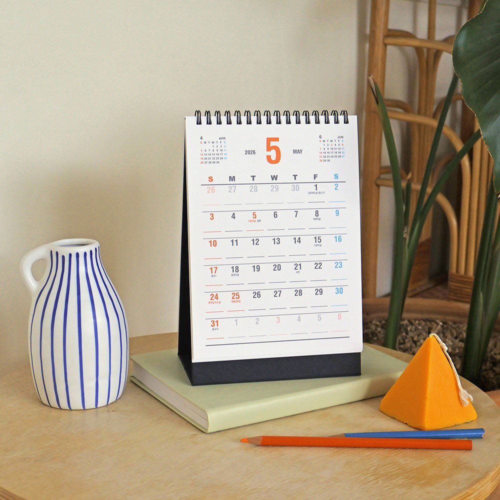 2026 Desk Calendar | O-Check Monthly Planner with Notes
