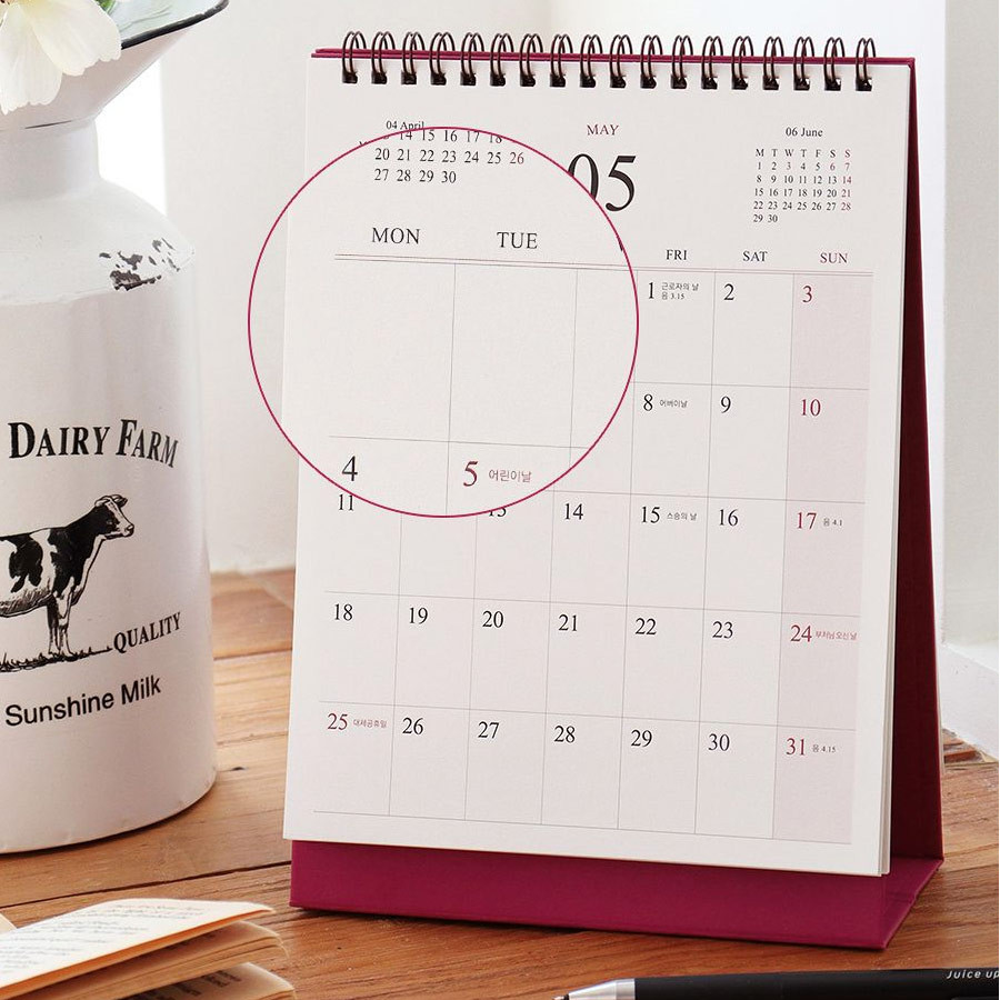 Indigo 2026 Desk Calendar - Monday Start, 15-Month Planner
