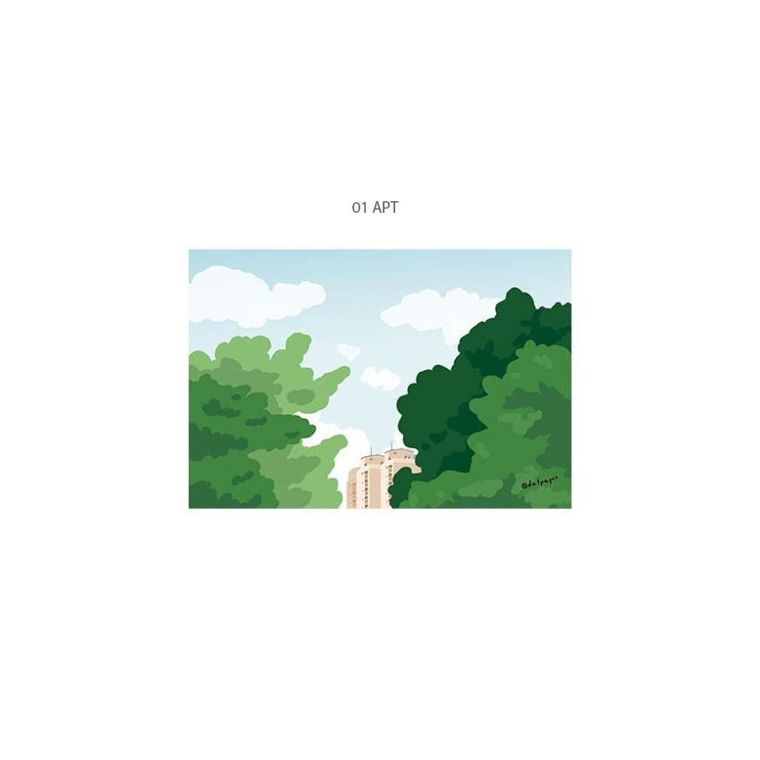 DALPAPER Scenery Paper Card Korean Stationery Greeting Card