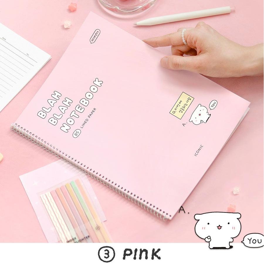 Iconic Blah Blah B5 Spiral Lined Notebook: Cute & Functional