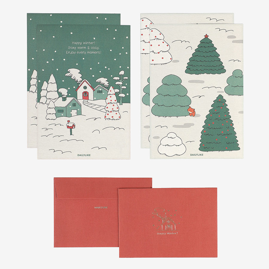 Christmas Letter Set: Dailylike Holiday Stationery Envelopes