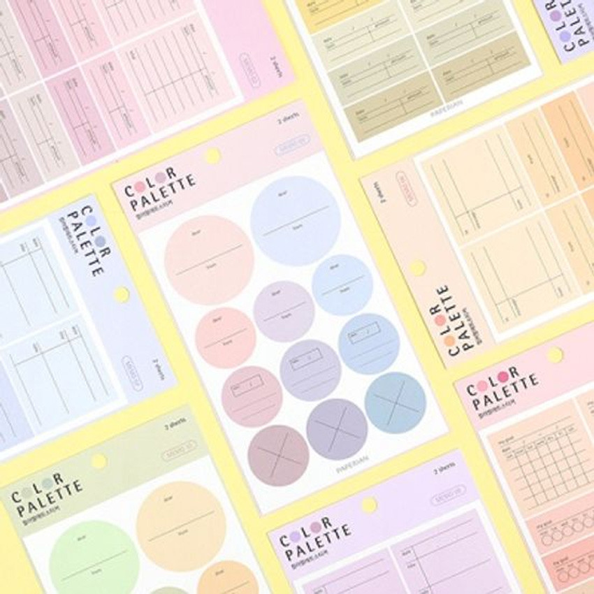Color Palette Memo Stickers | Paperian Writable Organizers