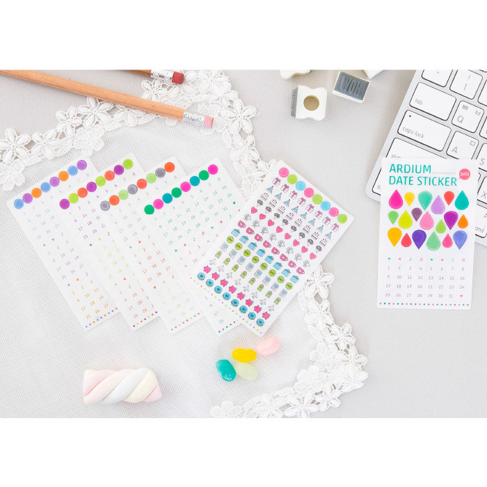 Ardium Date adhesive sticker set of 6 sheets - fallindesign