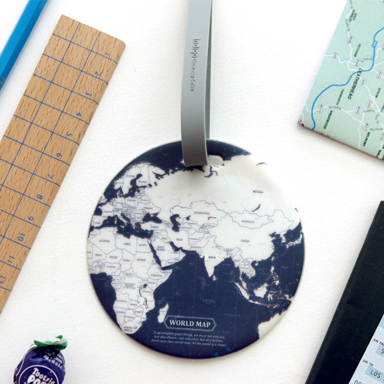 Indigo World map travel luggage name tag - fallindesign.com