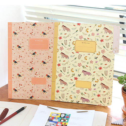 Indigo Willow story pattern file folder with top tab - fallindesign