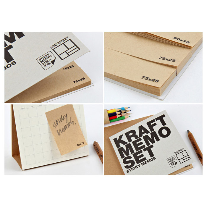 Bono Kraft sticky notes memo set - fallindesign.com