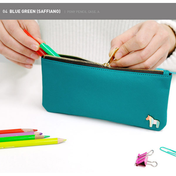Donbook Pony handmade flat pencil case pen pouch A